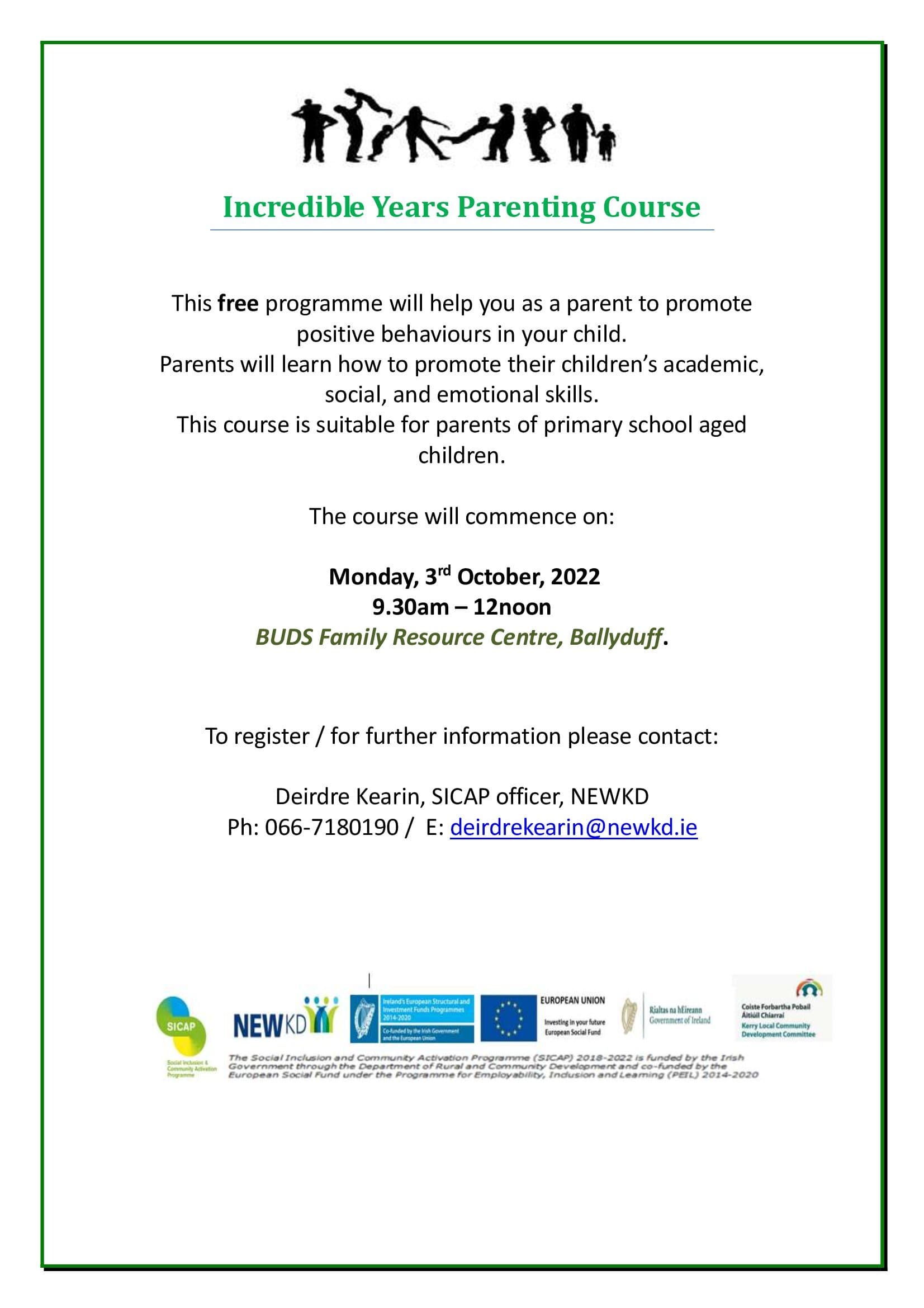 Incredible Years Programme in Ballyduff – North East West Kerry ...