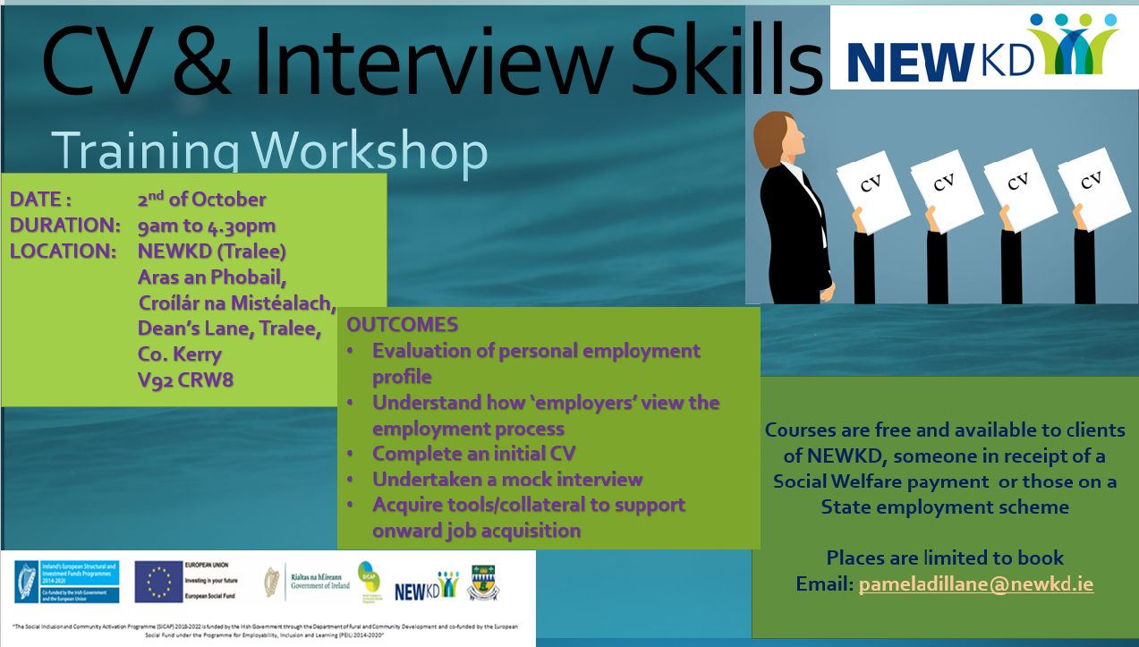 CV & Interview Skills Training Workshop – North East West Kerry ... CV & Interview Skills Training Workshop – North East West Kerry ...