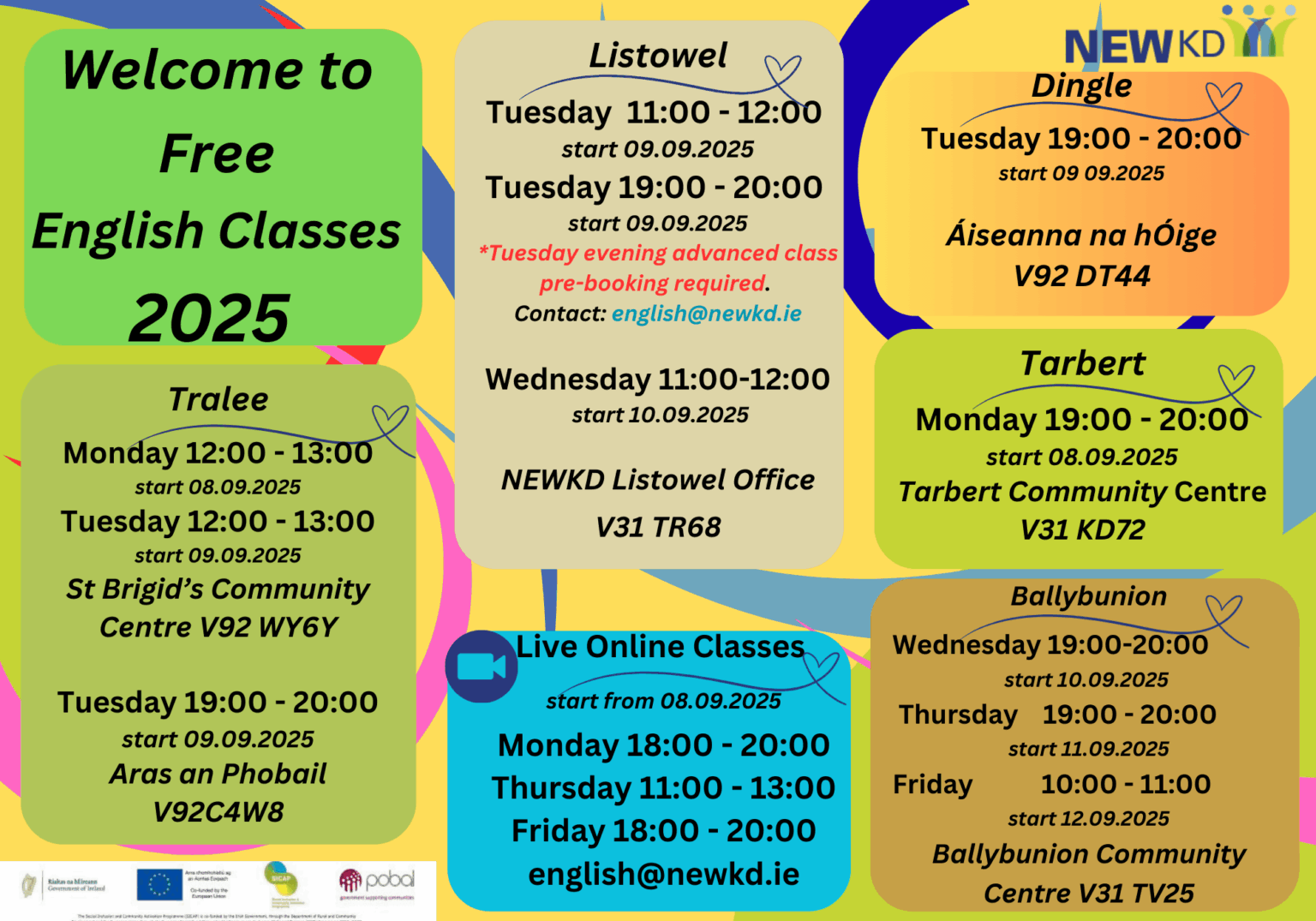 Free English Classes – NEWKD